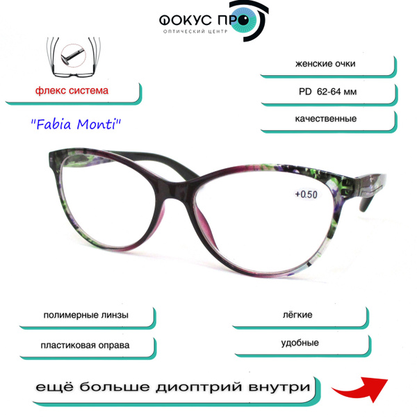 Готовые очки 091 Fabia Monti +1.5 женские в пластиковой оправе - купить ...