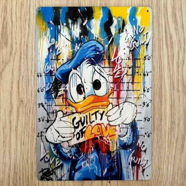 Табличка металлическая интерьерная Арт Дональд Дак Donald Duck Art ...