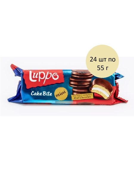 Кекс Solen Luppo Cake bite Mini маршмеллоу и шоколад 24 шт по 55 г, 1 ...