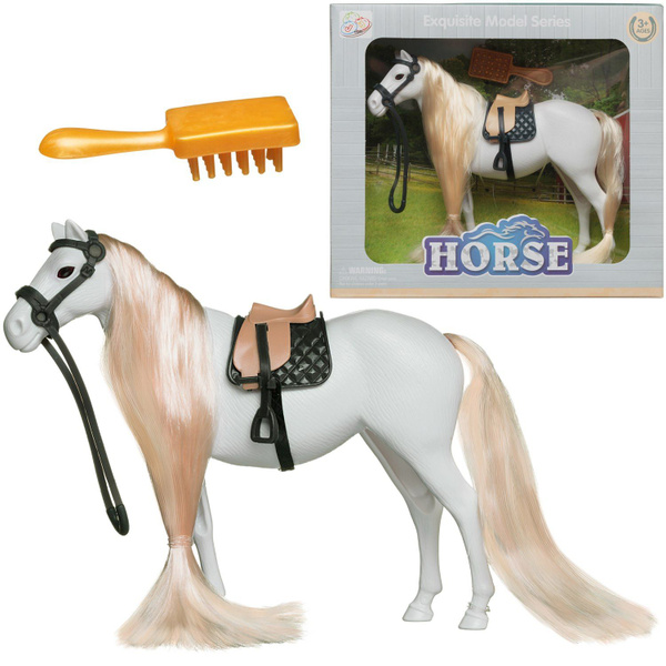 Лошадка Junfa в упряжи белая 16,5 см - купить с доставкой по выгодным ценам в интернет-магазине ...