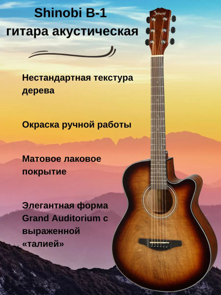 Shinobi Акустическая гитара he339138 6-струнная - купить с доставкой по ...