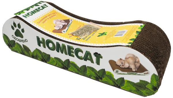 Homecat Mini когтеточка мятная волна для котят, гофрокартон, 41 х 12 х 10 см купить на OZON по ...