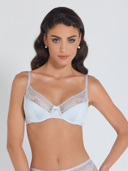 Бюстгальтер Женский Palmetta классическая чашка, на косточках, размер 85C серый Полиамид ...