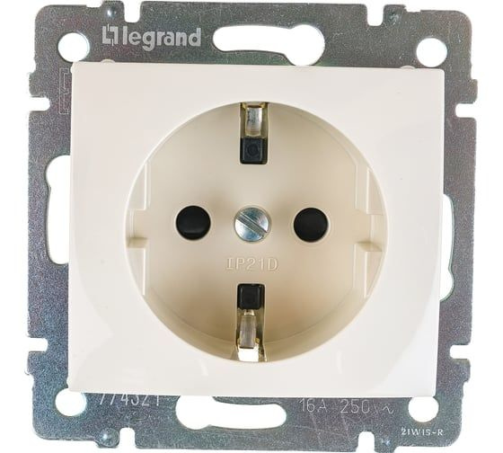 Механизм розетки Legrand 1-м СП Valena защитные шторки с заземлением ...