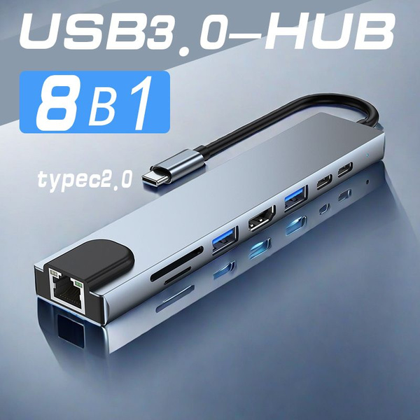 USB разветвитель 8 в 1 USB HUB Type C док станция Usb 3.0 хаб 3 0 переходник концентратор ...