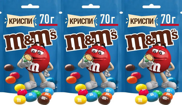 Драже M&M's Криспи 3 шт по 70 гр - купить с доставкой по выгодным ценам ...