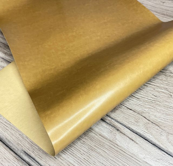 Переплетный кожзам (Италия) глянцевый, цвет золотой, отрез 45*70 см ...