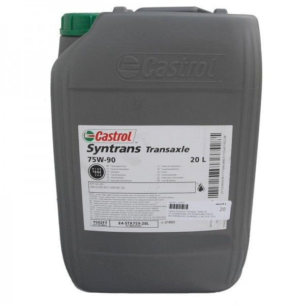 Трансмиссионное масло Castrol Transmax Manual Transaxle 75W-90 20 л ...