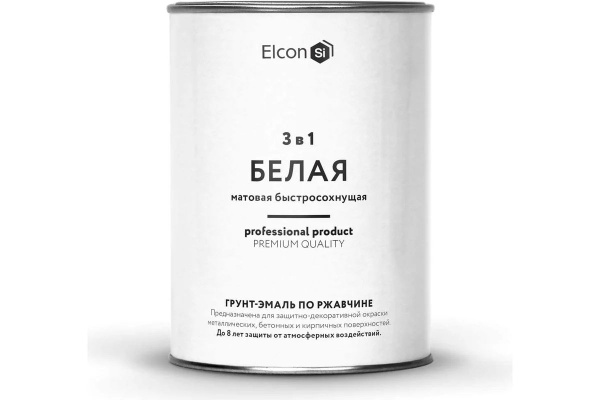 ELCON Грунт-эмаль по ржавчине 3 в 1 глянцевая белая RAL 9003 0,8 кг купить на OZON по низкой ...