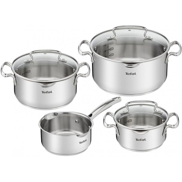 Набор кастрюль Tefal, Нержавеющая сталь, 2,9 л, 1,5 л, 5 л - купить по ...