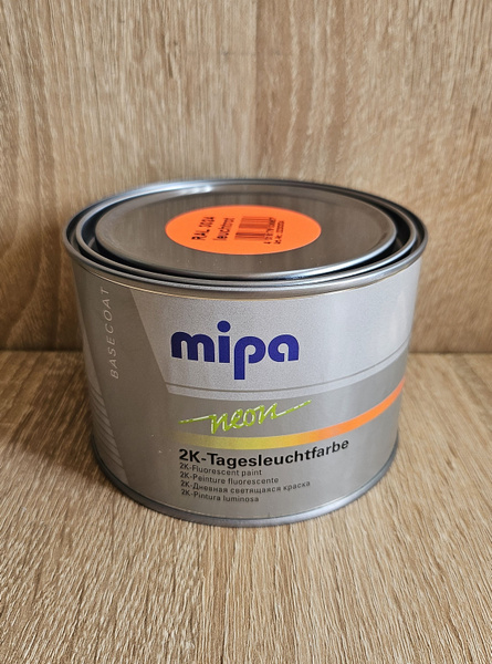 MIPA Neon Двухслойная флуоресцентная краска RAL 3024 красный 0,5л ...