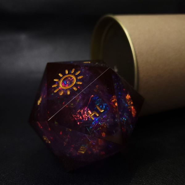 Большой Дайс д20 55мм PLUM с жидкой сердцевиной (игральные кости ...