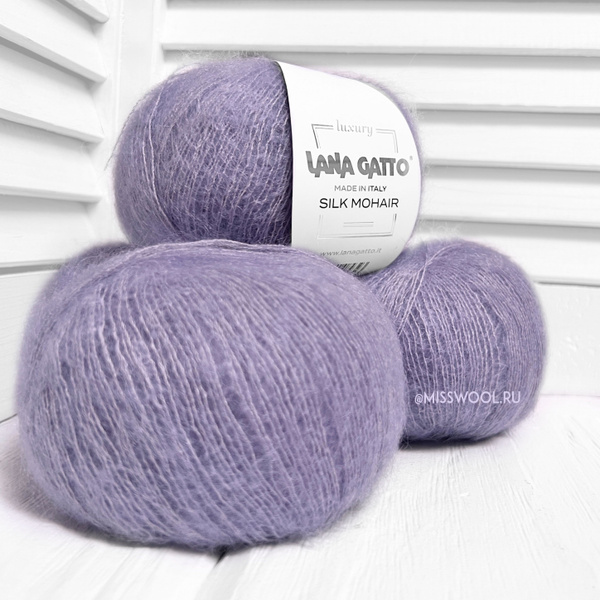 Пряжа Lana Gatto - Silk Mohair, кидмохер на шелке (9374 - сиреневая ...