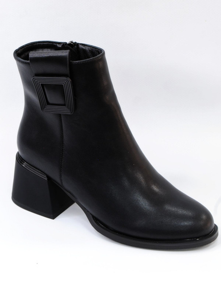 Ботинки Женский Covani черный каменный, размер 40 Демисезон 5 Молния Стандартный средний (до 9 ...