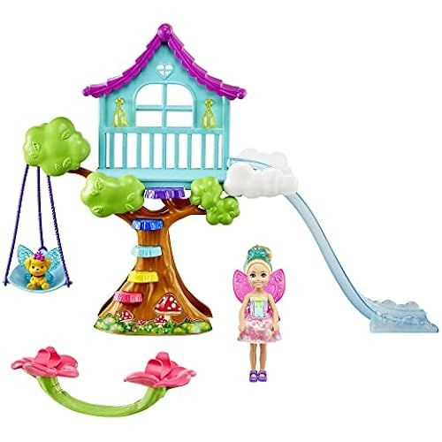 Barbie GTF49 Dreamtopia Chelsea Rainbow Swing Playset с куклой, подарок ...