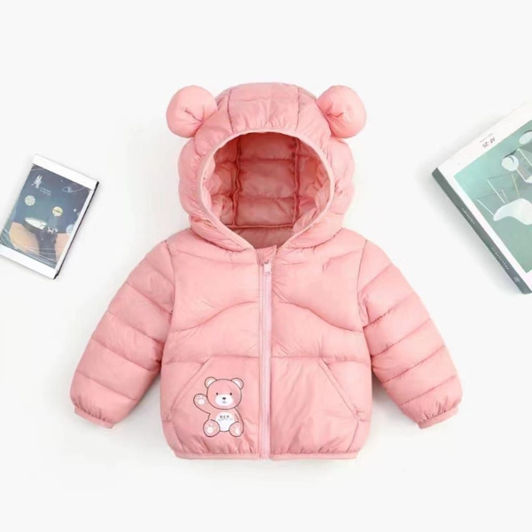 Куртка Девочки THANHDAT розовый Полиэстер, размер 86, 92 Длинный На любой сезон оверсайз ...