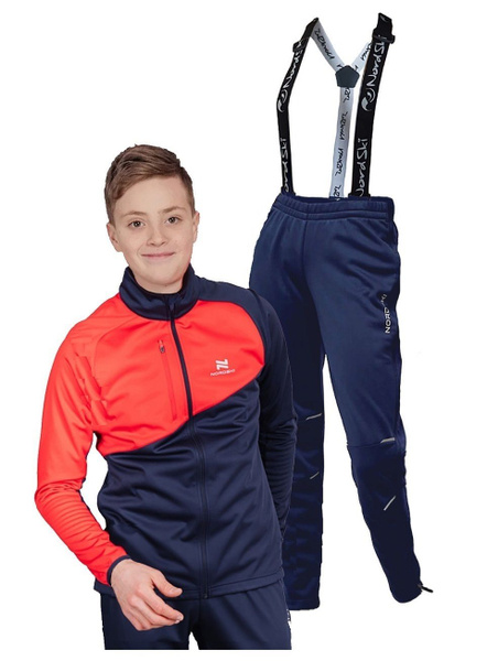 Костюм спортивный Мальчики NORDSKI Спортивный темно-синий, размер 158 Softshell Беговые лыжи ...