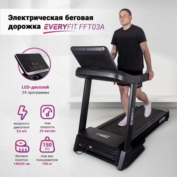 Электрическая беговая дорожка Everyfit FFT03A купить на OZON по низкой цене (1625339353)