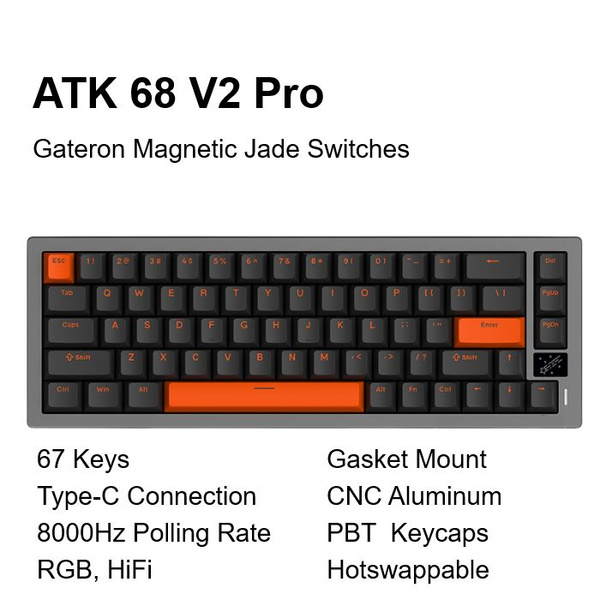 VXE Игровая клавиатура беспроводная ATK 68 V2, (ARDOR GAMING Red ...