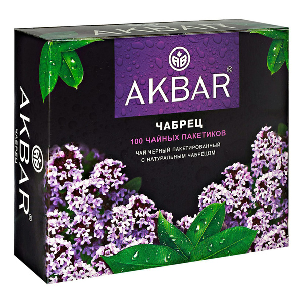 Чай черный Akbar с чабрецом в пакетиках 1,5 г x 100 100 шт - купить с ...