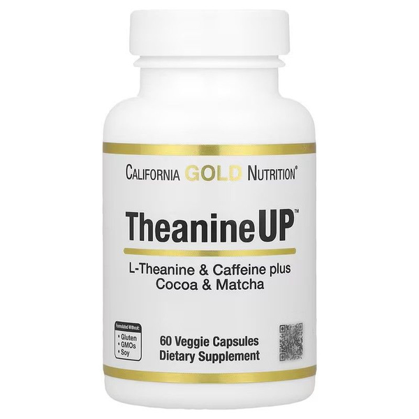 L-теанин и кофеин, 60 растительных капсул, TheanineUP, California Gold ...