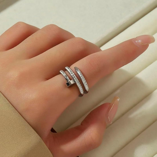 Кольцо Cartier двойной круг с камнями - купить с доставкой по выгодным ...