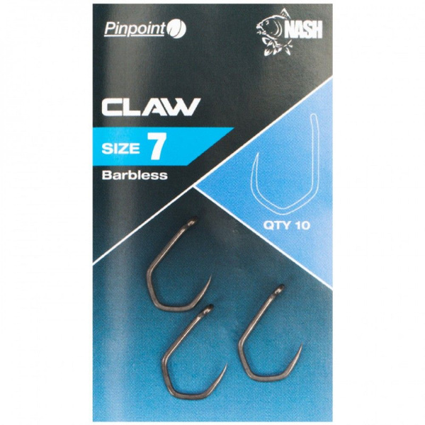 Крючки карповые безбородые NASH Pinpoint Claw Barbless №6 - купить с ...