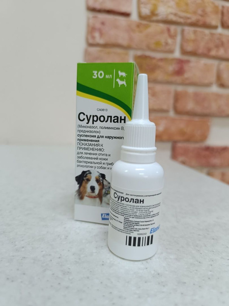 Суролан, суспензия для наружного применения для лечения отитов кошек и ...