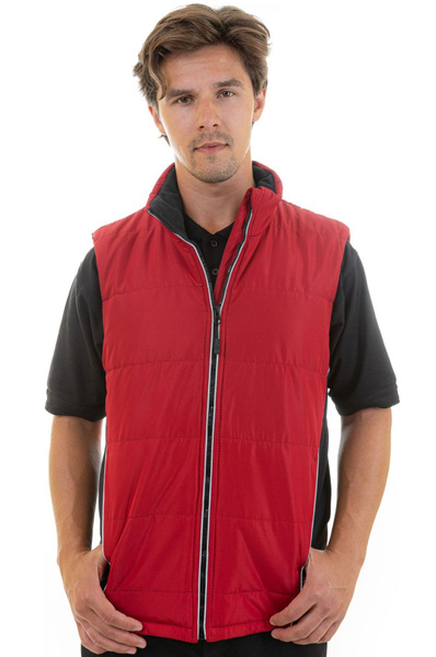 Жилет Мужской BRODEKS красный Полиэстер, размер 48, 46 Карманы полуприлегающий Молния Однотонный ...