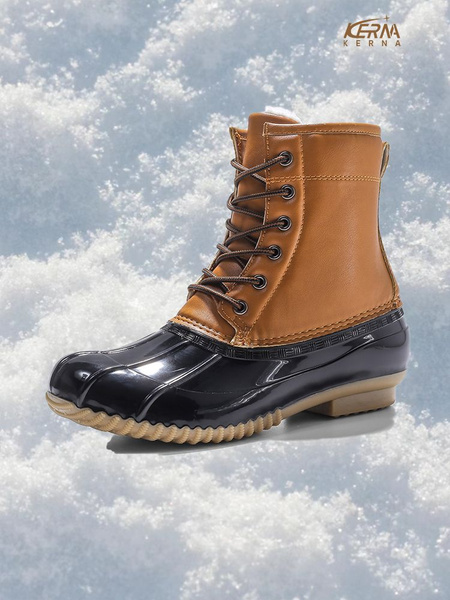 Сапоги резиновые Женский KERNA R (средняя) желтый Термопластик (TPU), Кашемир искусственный ...