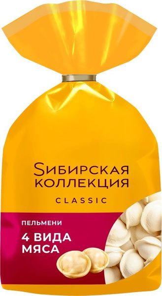 Пельмени СИБИРСКАЯ КОЛЛЕКЦИЯ 4 вида мяса категория В 700г 4 шт
