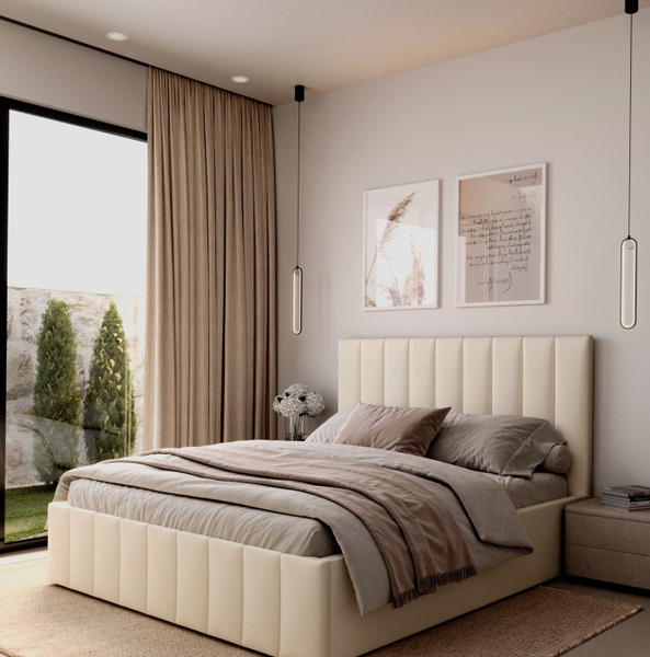 Кровать 200х200 двуспальная с ортопедическим основанием, белая купить ...