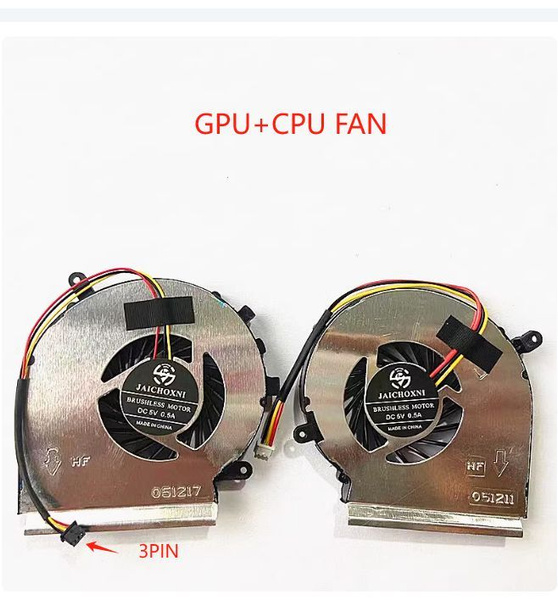 Вентилятор охлаждения для(CPU+GPU) MSI GE62 GL62 GE72 GL72 GP62 GP72 PE60 PE70 3-Pin CPU & GPU ...