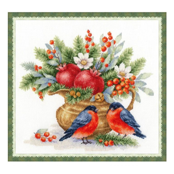 Набор для вышивания Золотое Руно РС-025 "Снегири и гранаты" купить на OZON по низкой цене ...