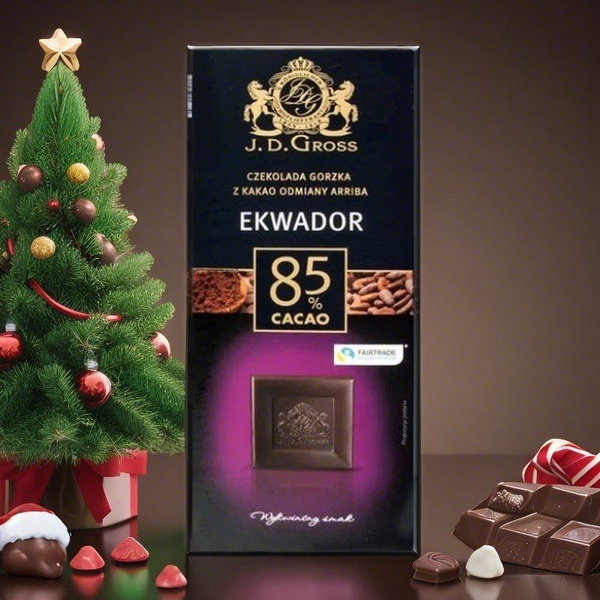 J. D. Gross DARK CHOCOLAT 85% Cacao, шоколад Финляндия, темный 125г ...