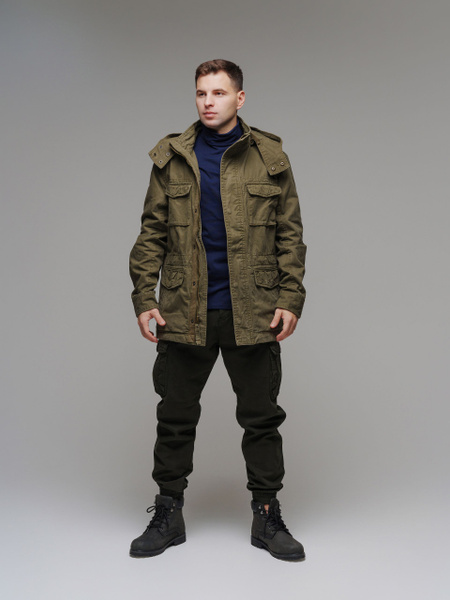 Куртка Мужской M65 CASUAL оливковый Хлопок, размер 50 Длинный Демисезон Без наполнителя Китай ...