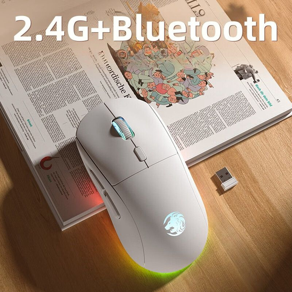 Игровая мышь беспроводная EWEADN беспроводная G301 2.4G+BT5.0 , белый ...