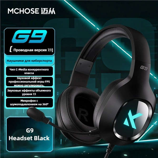 Наушники Полноразмерные MCHOSE G9 Проводное 32 MCHOSE G9 Headset Black ...