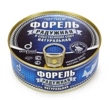 Форель радужная в собственном соку натуральная "ECOFOOD", 240г х 8 шт ...