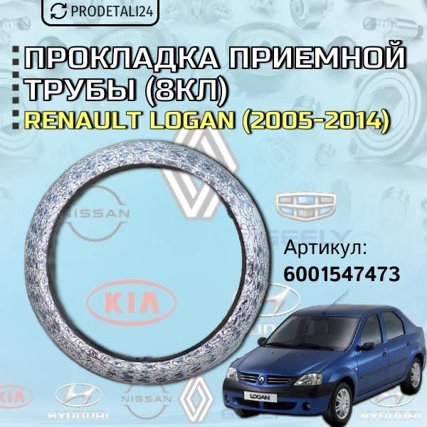 Прокладка приемной трубы (8кл) Renault Logan 2005-2014г Арт: 6001547473 ...