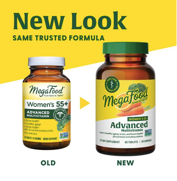 MegaFood, Womens 55+, One Advanced Multivitamin, комплекс витаминов и ...