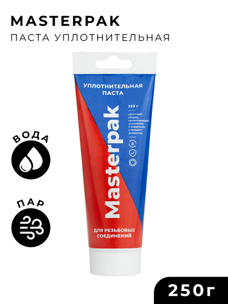 Паста уплотнительная сантехническая 250 г для герметизации трубных соединений Masterpak (вода ...