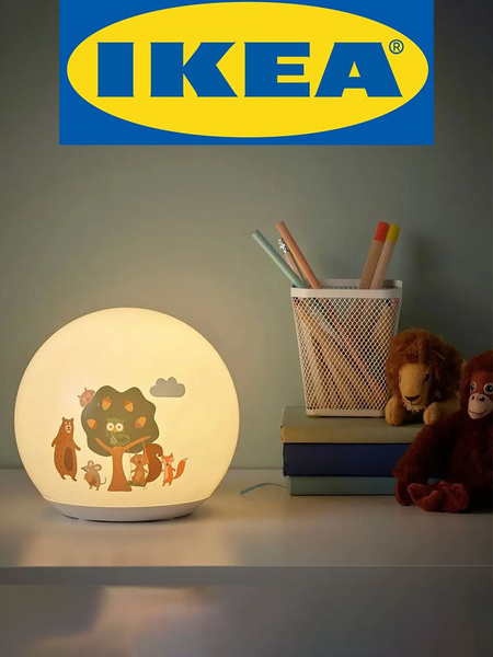 BRUMMIG -IKEA-Светодиодная настольная лампа с лесным рисунком работает от батареи купить на OZON ...