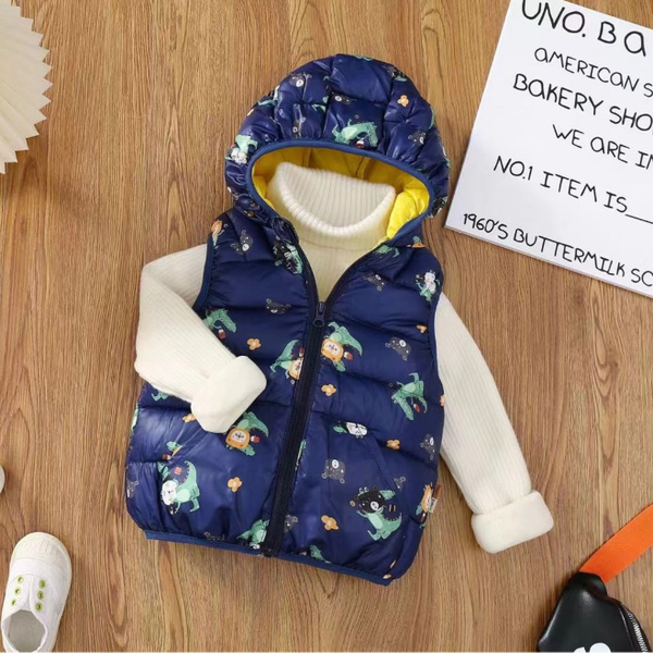 Жилет Мальчики, Девочки THANHDAT синий бархат Полиэстер, размер 86, 92 оверсайз Без застежки ...