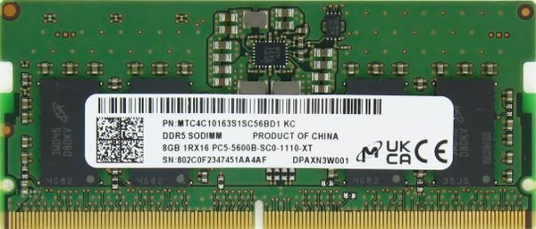 Модуль оперативной памяти Micron 8 ГБ DDR5 PC44800 5600 MHz CL 46 ...