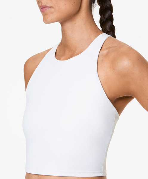 Топ-бра Женский Oysho белый, размер 40, 42 Полиэстер, Эластан Без рукавов купить c доставкой на ...