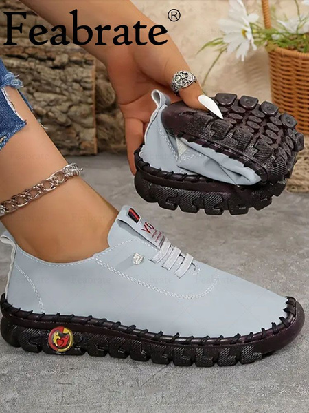 Мокасины Женский Feabrate серый, размер 36 Молния Металлические вставки На любой сезон Закрытый ...