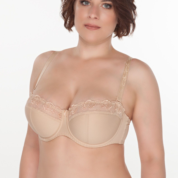 Бюстгальтер Женский Milavitsa балконет, размер 70E телесный Беларусь Крючки со съемными ...