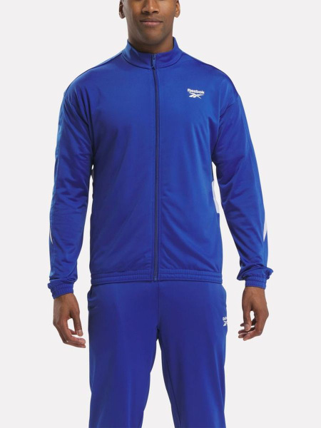 Олимпийка Мужской Reebok Спортивный синий Полиэстер, размер 54 Таиланд ...