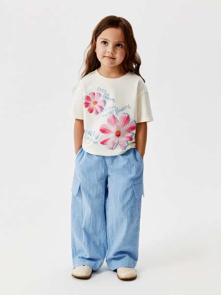 Брюки Девочки Acoola голубой Текстиль, Хлопок, размер 98 Китай купить c доставкой на OZON по ...